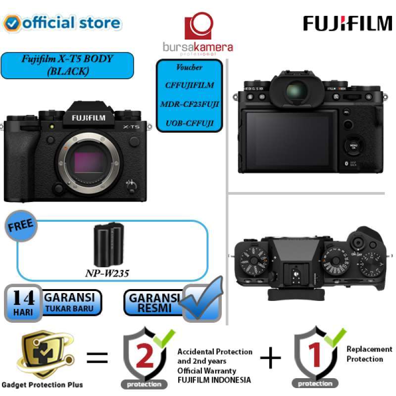 Jual BKP FUJIFILM X-T5 Mirrorless Camera (Black) Original RESMI di ...