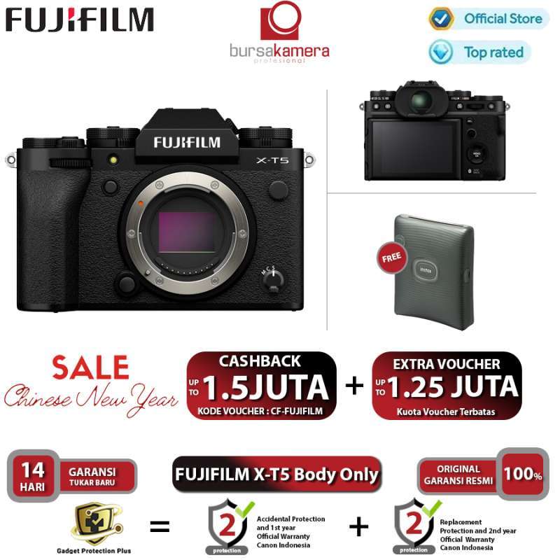 Jual BKP FUJIFILM X-T5 Mirrorless Camera (Black) Original RESMI di Seller Bursa Kamera ...
