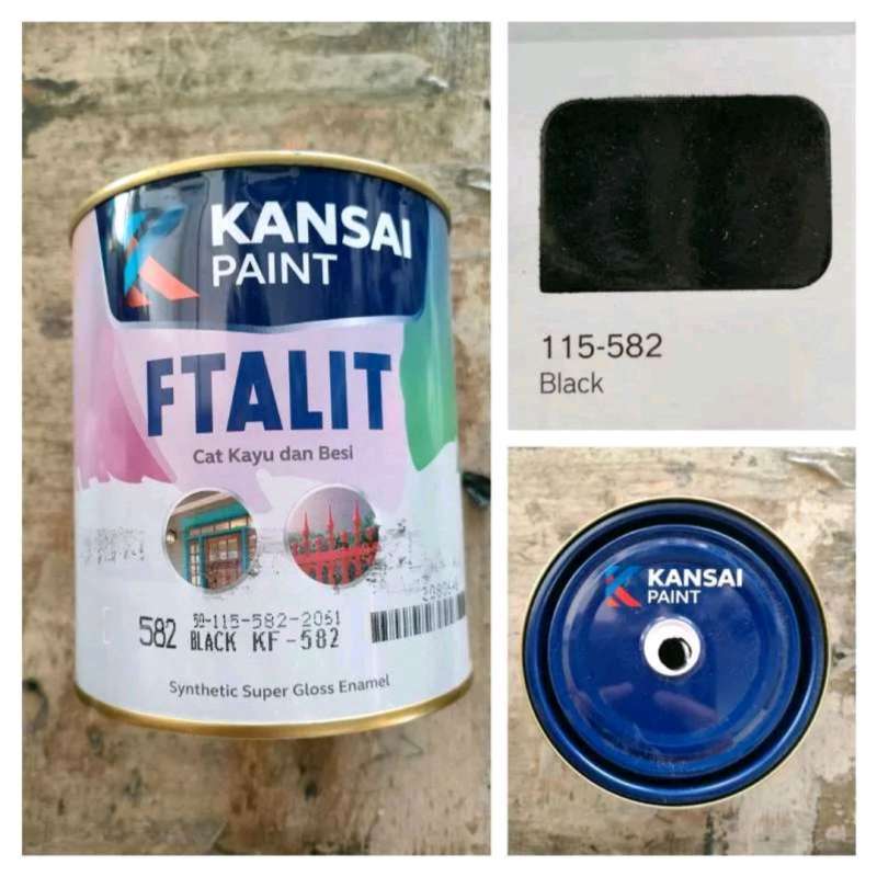 Jual Ftalit Black 115-582 Cat Minyak Besi Kayu Hitam 1 Kg Kansai Paint Di Seller Tb Bintang ...