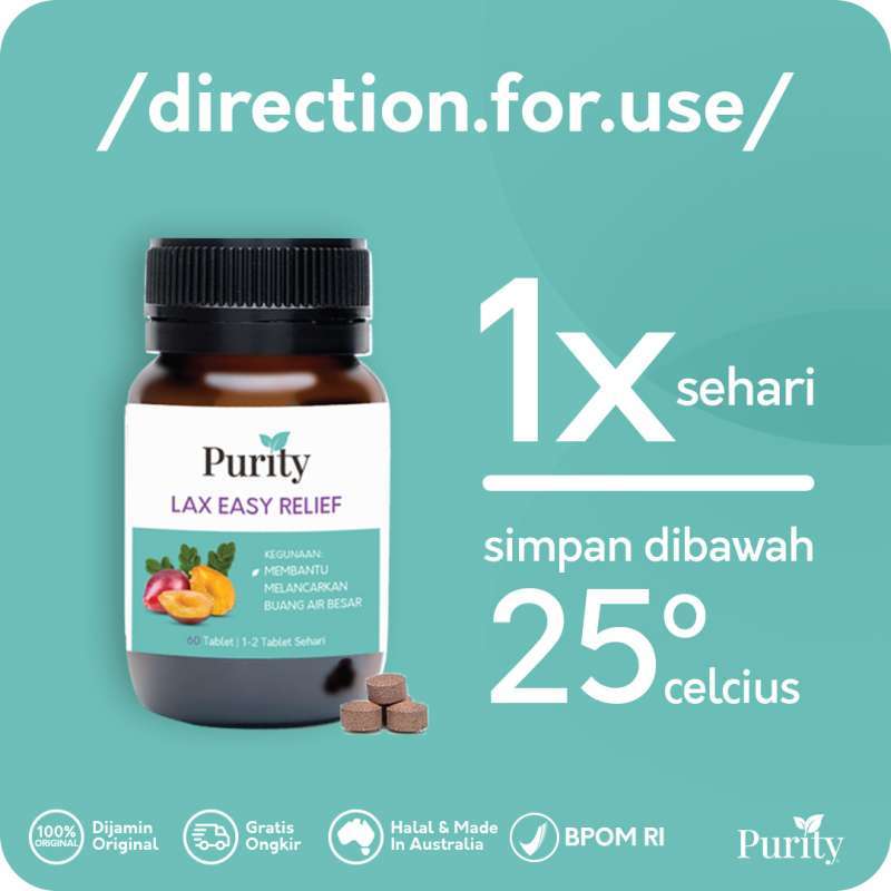Jual Purityfic Lax Easy Relief Pelancar Sembelit Bab Constipation 60 ...