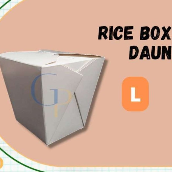 Jual Paper Rice Box Ukuran L Merk Daun Warna Putih/ Foodpail Ekonomis ...