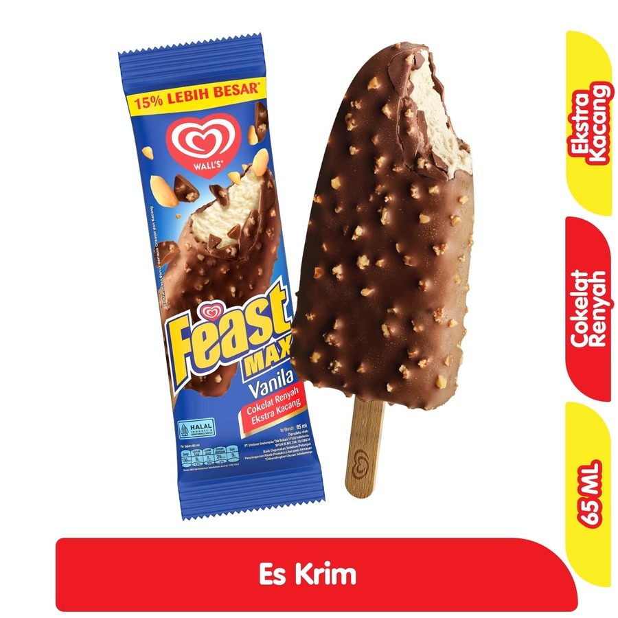 Jual Wall's Ice Cream Feast Max Vanilla 65 Ml Di Seller Alfamart ...