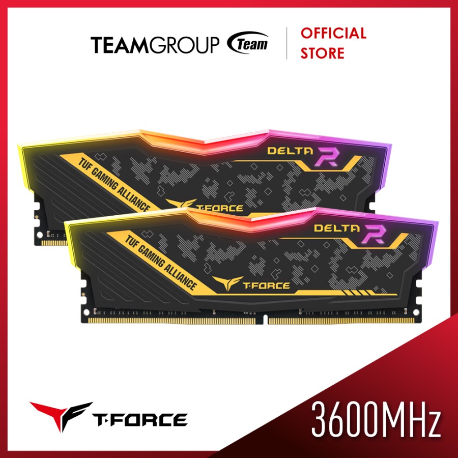 Jual T-FORCE Team Group DDR4 Delta TUF RGB LED Gaming Memory RAM [2 x 8 ...