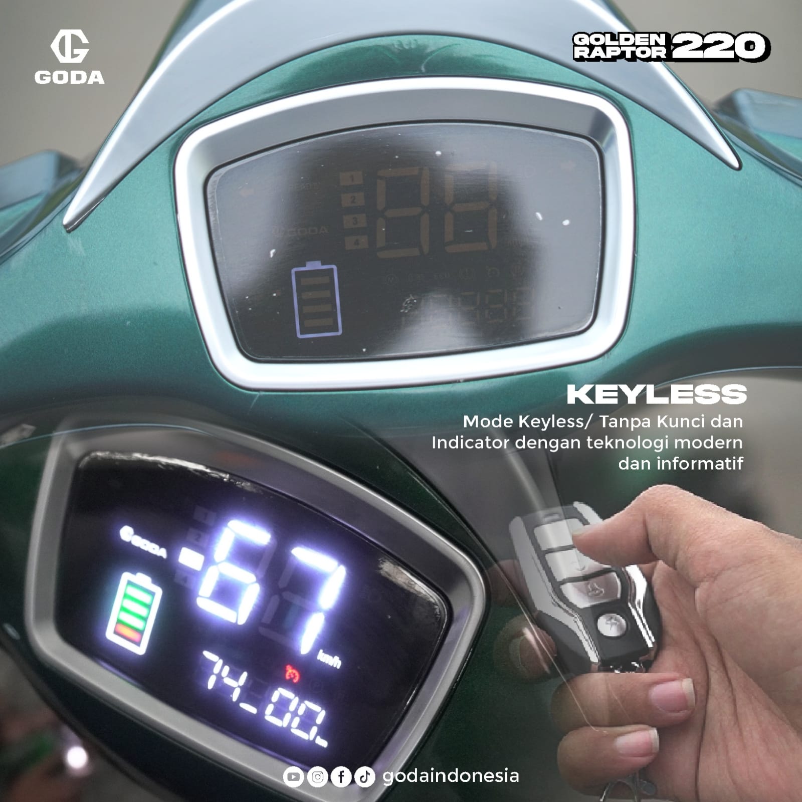 Jual Motor Listrik Vspa Goda Golden Raptor 220 Model Vspa 800 Watt Dynamo Double Molis Not U ...