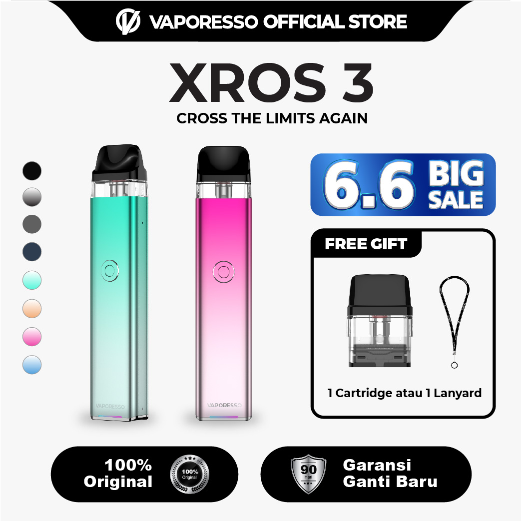 Jual NEW VAPORESSO XROS 3 Pod Kit 1000mAh 100% Original - Rose Pink di Seller Vaporesso Official ...