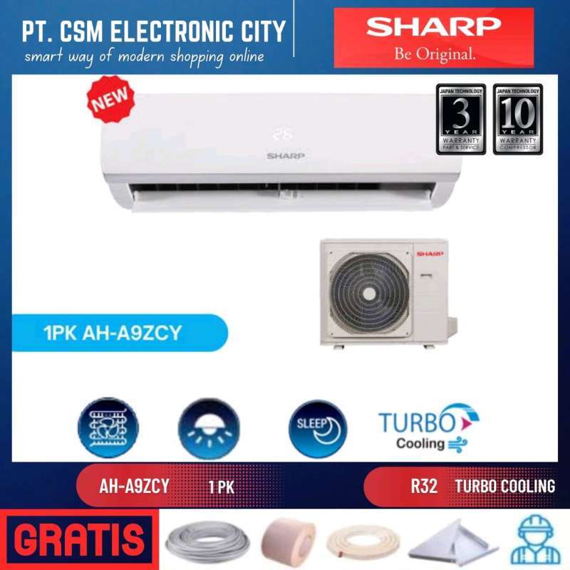 Jual AC SHARP 1 PK AH-A9ZCY 1 PK STANDARD TURBO COOLING R32 [GARANSI ...