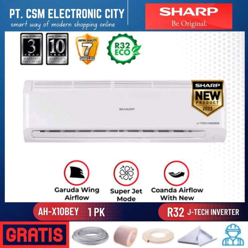 Jual AC SHARP J-TECH INVERTER 1 PK AH-X10BEY 1 PK TURBO COOLING R32 ...