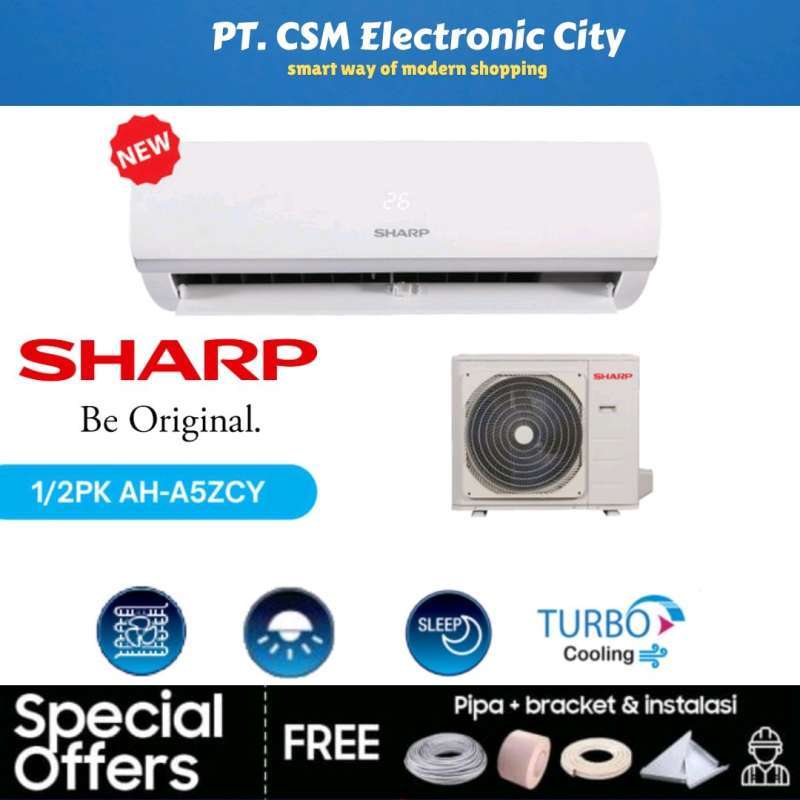 Jual Ac Sharp Ah-a5zcy 0.5 Pk 344w (btu.5000) R32 Turbo Cooling Garansi ...