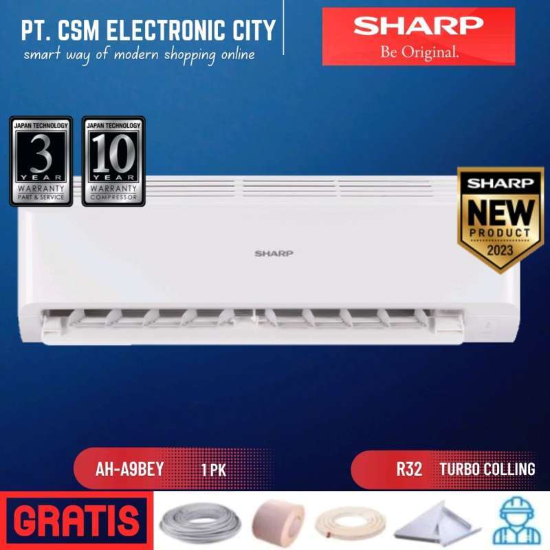 Jual AC SHARP 1 PK AH-A9BEY 1 PK TURBO COLLING R32 [GARANSI RESMI] - PAKET INSTALASI+MATERIAL+3 ...