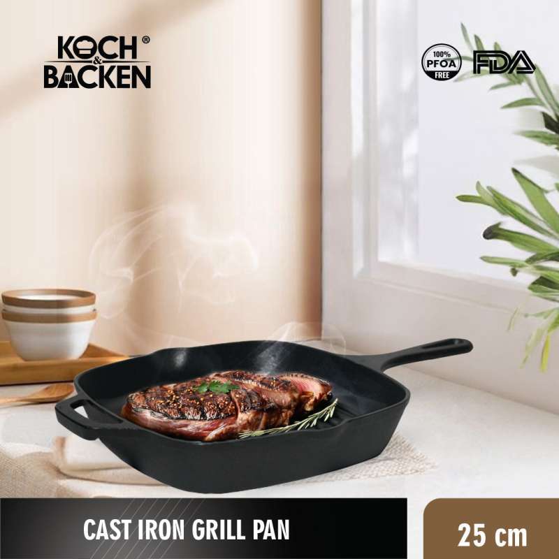 Jual Koch&backen Cast Iron Grill Square Pan 25cm-wajan Panggang Grill ...