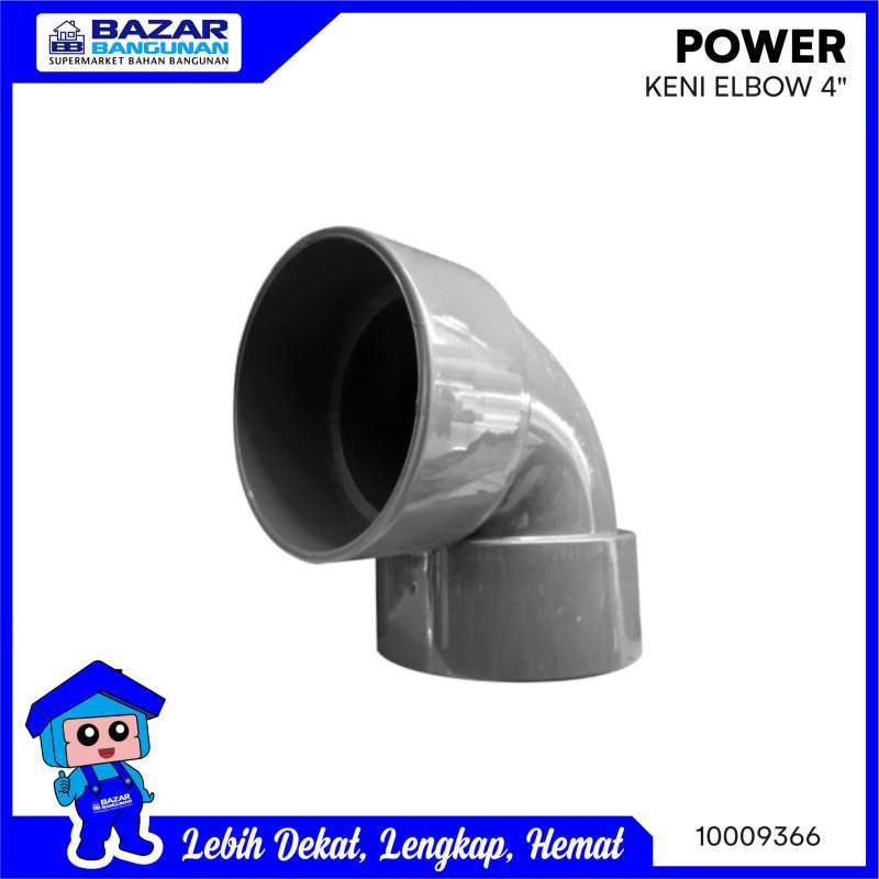 Jual Power - Sambungan Pipa Fitting Knee / Knie / Elbow Pvc D 4 Inch ...