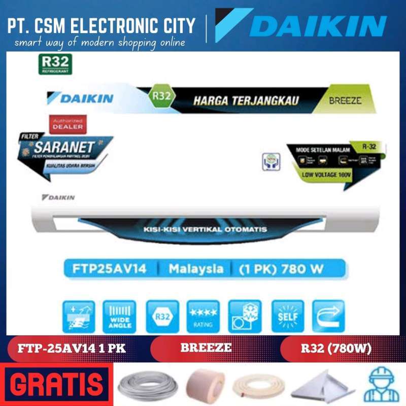 Jual Ac Daikin Ftp25av14 1 Pk R32 [standar-breze] Indoor+outdoor Unit ...