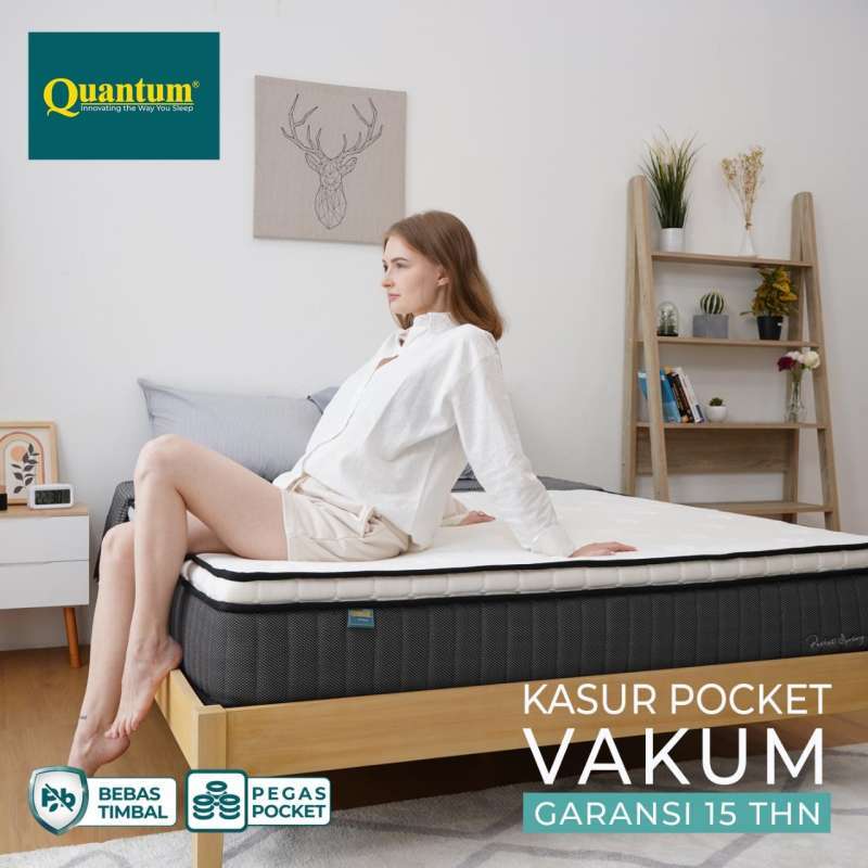 Promo Kasur Pocket Vakum Quantum - Bonus Sprei & Bantal Diskon 43% Di ...