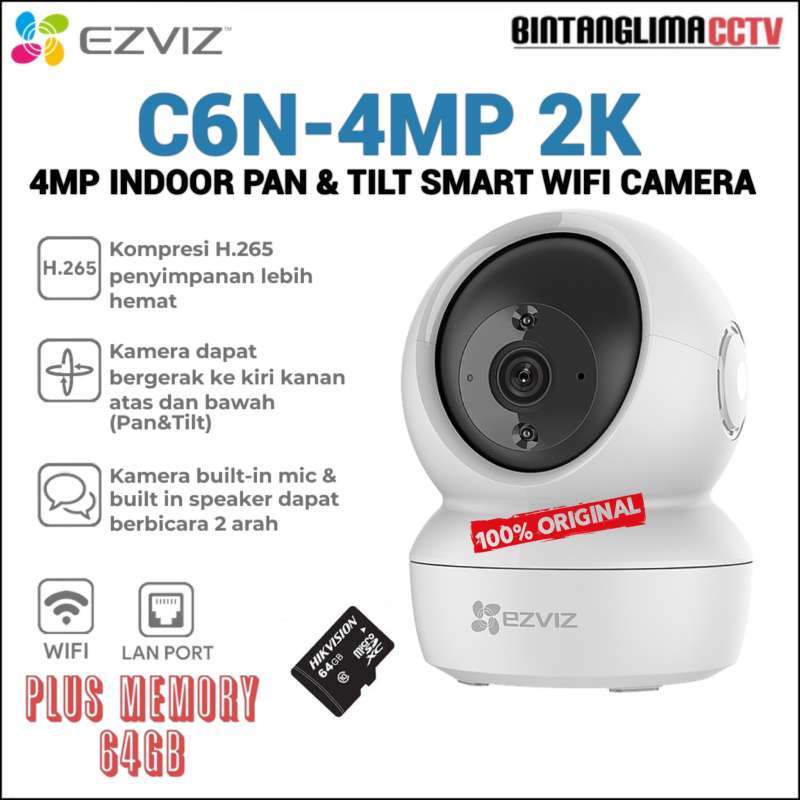 Jual Ezviz C6n 4mp 2k Smart Wi-fi Pan & Tilt Camera - Plus 64gb Di Seller Bintanglima Cctv - Ltc ...