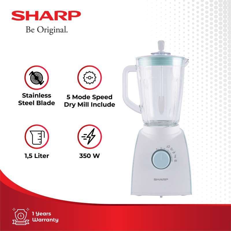 Jual Sharp Em-152g-bl Blender Kaca Dry Mill & Chopper 1,5 L Di Seller Sharp Official Store ...