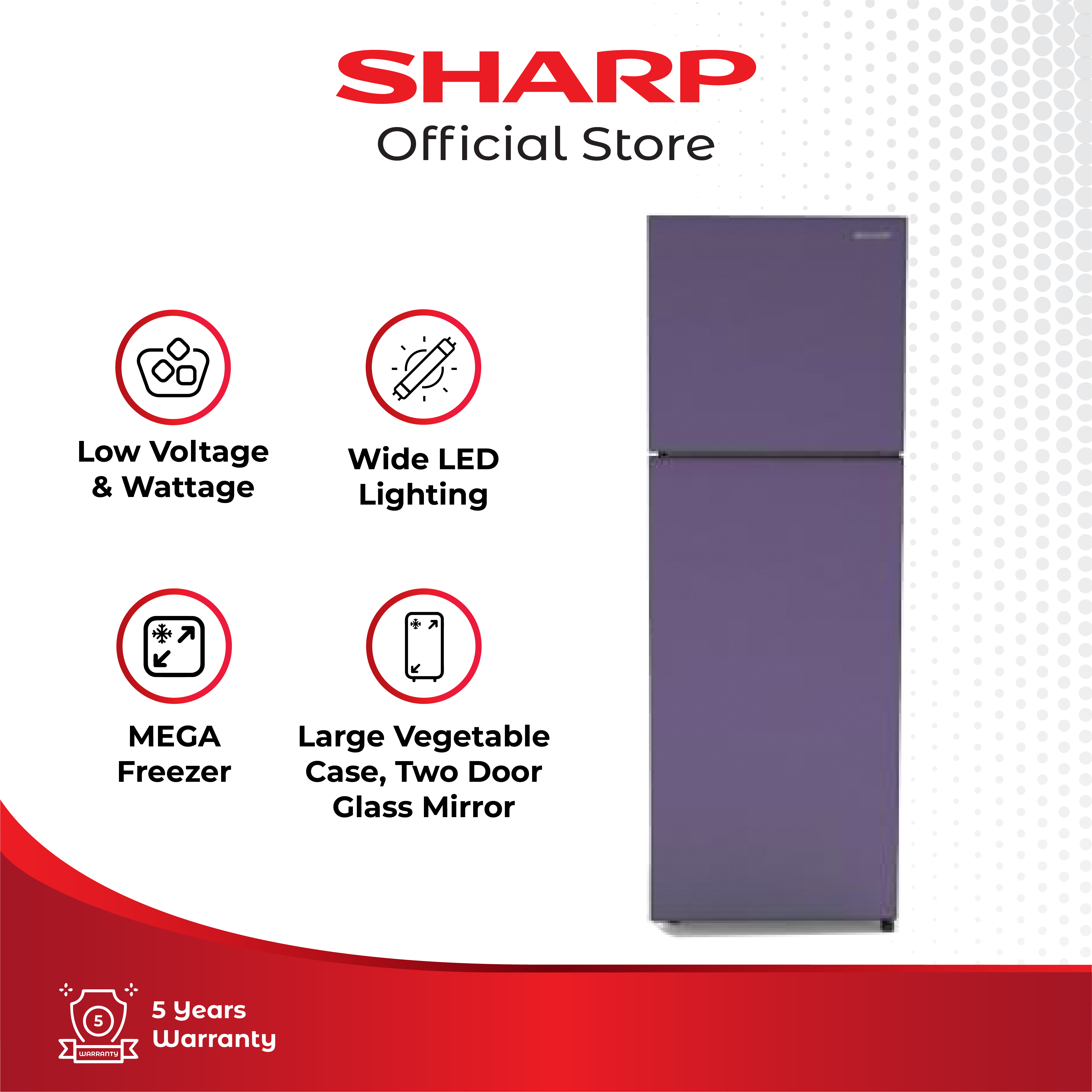 Jual Sharp Sj-326xg-cp Kulkas 2 Pintu Shine Glass Door [256 L/237 L] Di Seller Sharp Official ...