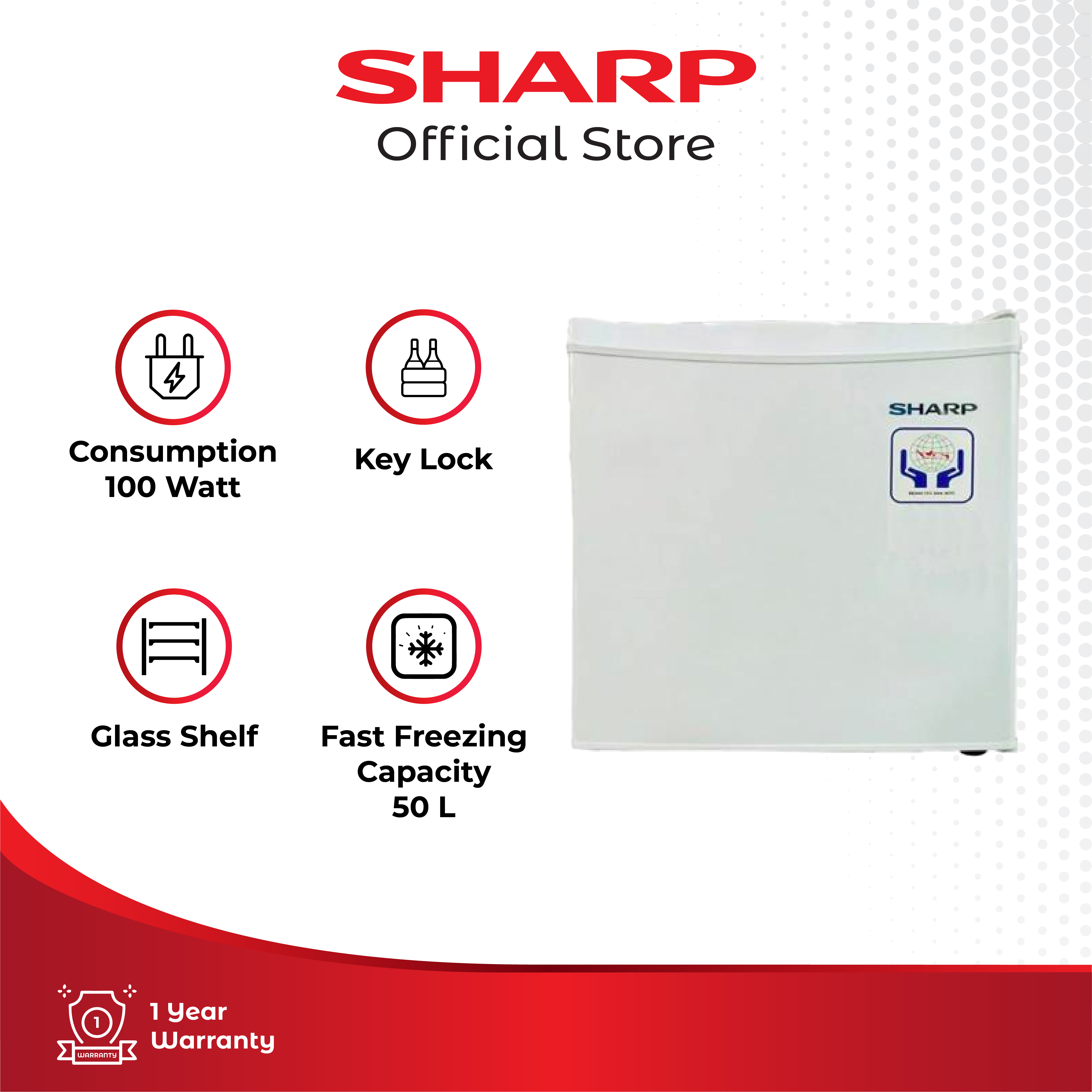 Jual Sharp Sj-50mb-xw Mini Kulkas Portable [50 L] Di Seller Sharp ...