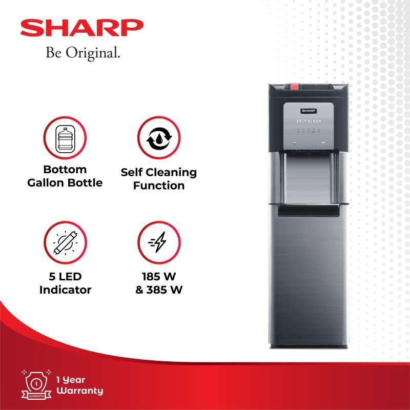 Promo Sharp Swd-73ehl-bk Water Dispenser Stainless Steel Bottom Loading ...