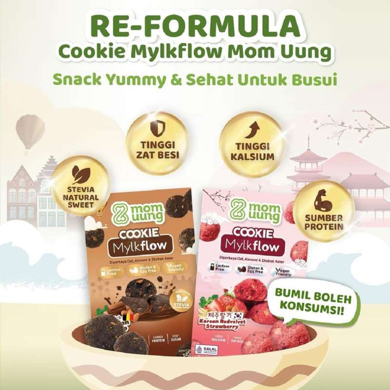 Jual Mom Uung Mylkflow Cookie Cemilan Kukis Ibu Menyusui Momuung Mylk ...