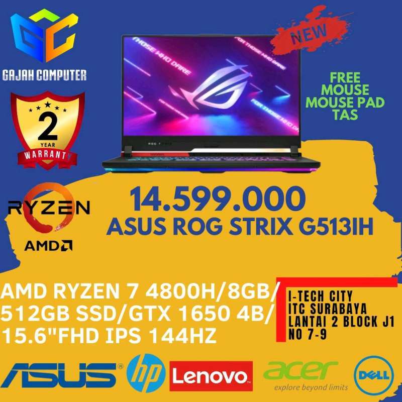 Jual Asus Rog Strix G513 Original Murah - Harga Diskon Mei 2024 | Blibli