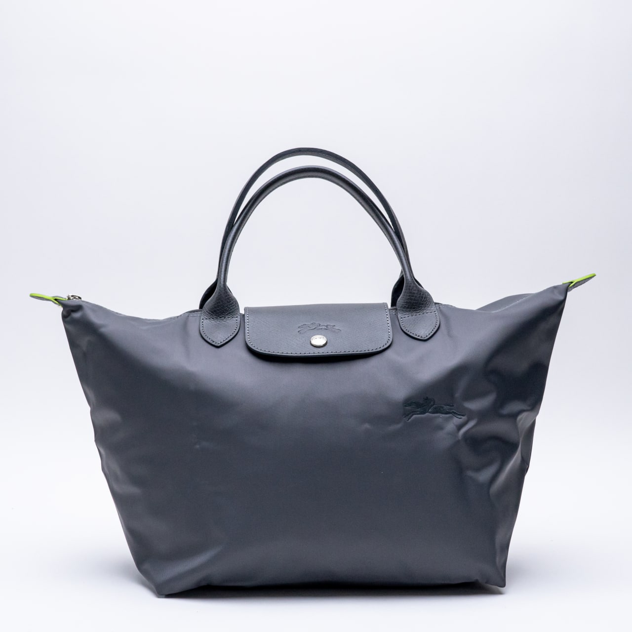 Jual Longchamp Le Pliage Green M Top Handle Bag Graphite Di Seller ...