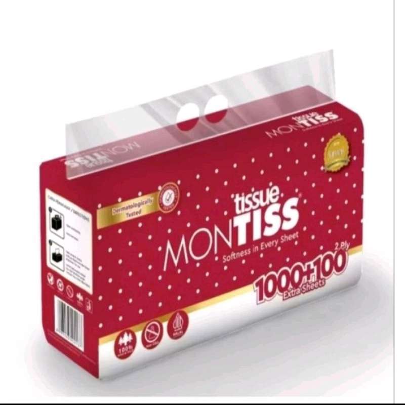 Jual Tissue Tisu Facial Wajah Montiss 1000 Sheets 2ply 900gr Virgin ...
