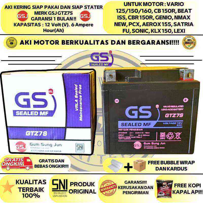 Promo Aki Motor Cb 150r Old/new, Cbr 150, Gtr 150, Klx, Sonic Gtz7s Gs Mf Diskon 48% Di Seller ...