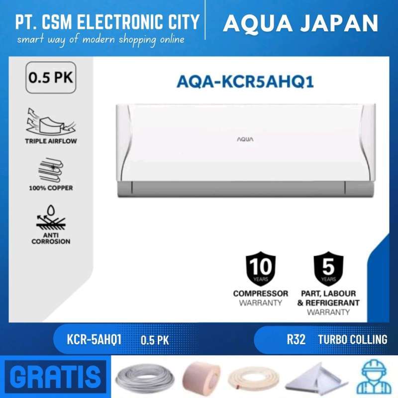 Jual AC AQUA JAPAN AQA-KCR-5AHQ1/5FQAL [0.5 PK] TURBO COOLING R32 [GARANSI RESMI] di Seller PT ...