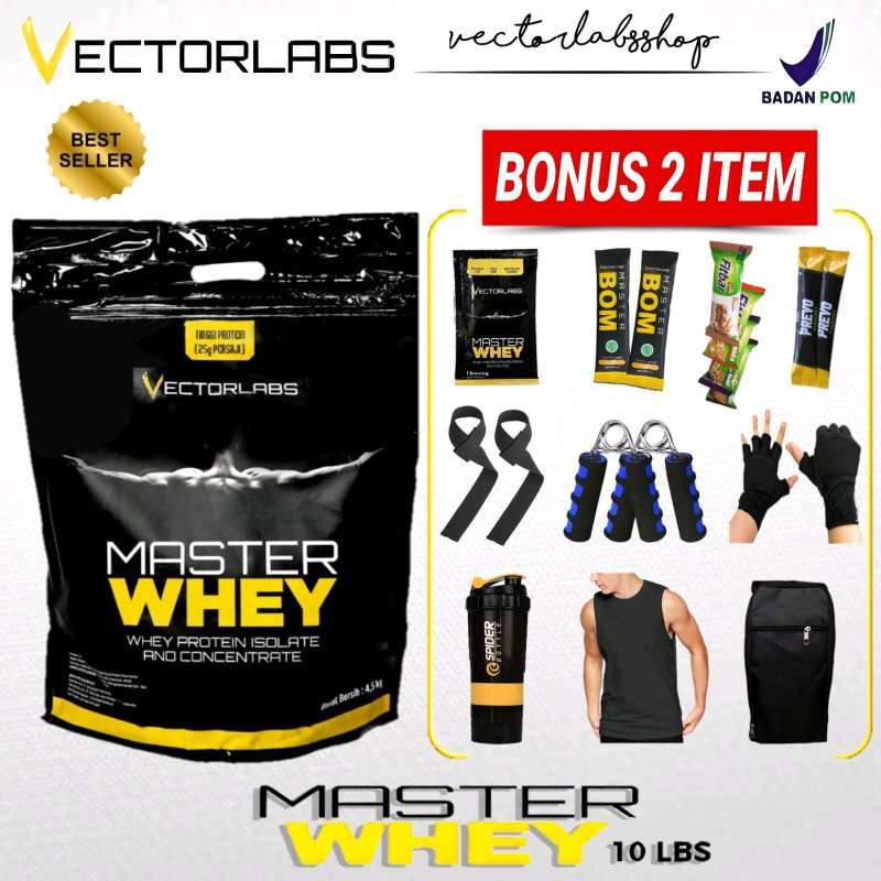 Promo Vectorlabs Master Whey Protein 10lbs Susu Whey Protein Isolate Concentrate - Choco ...