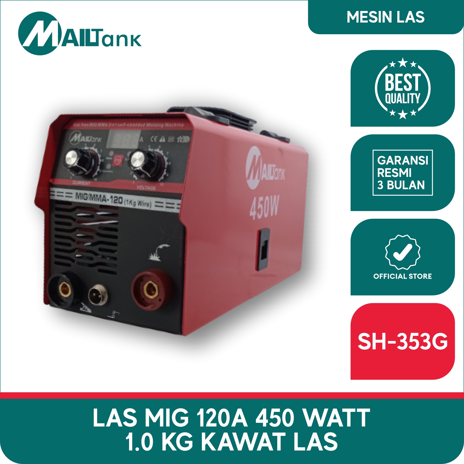Promo Mesin Las MIG MAILTANK Mesin Las MIG MailTank SH353G MIG120 450 WATT Diskon 12% di Seller ...