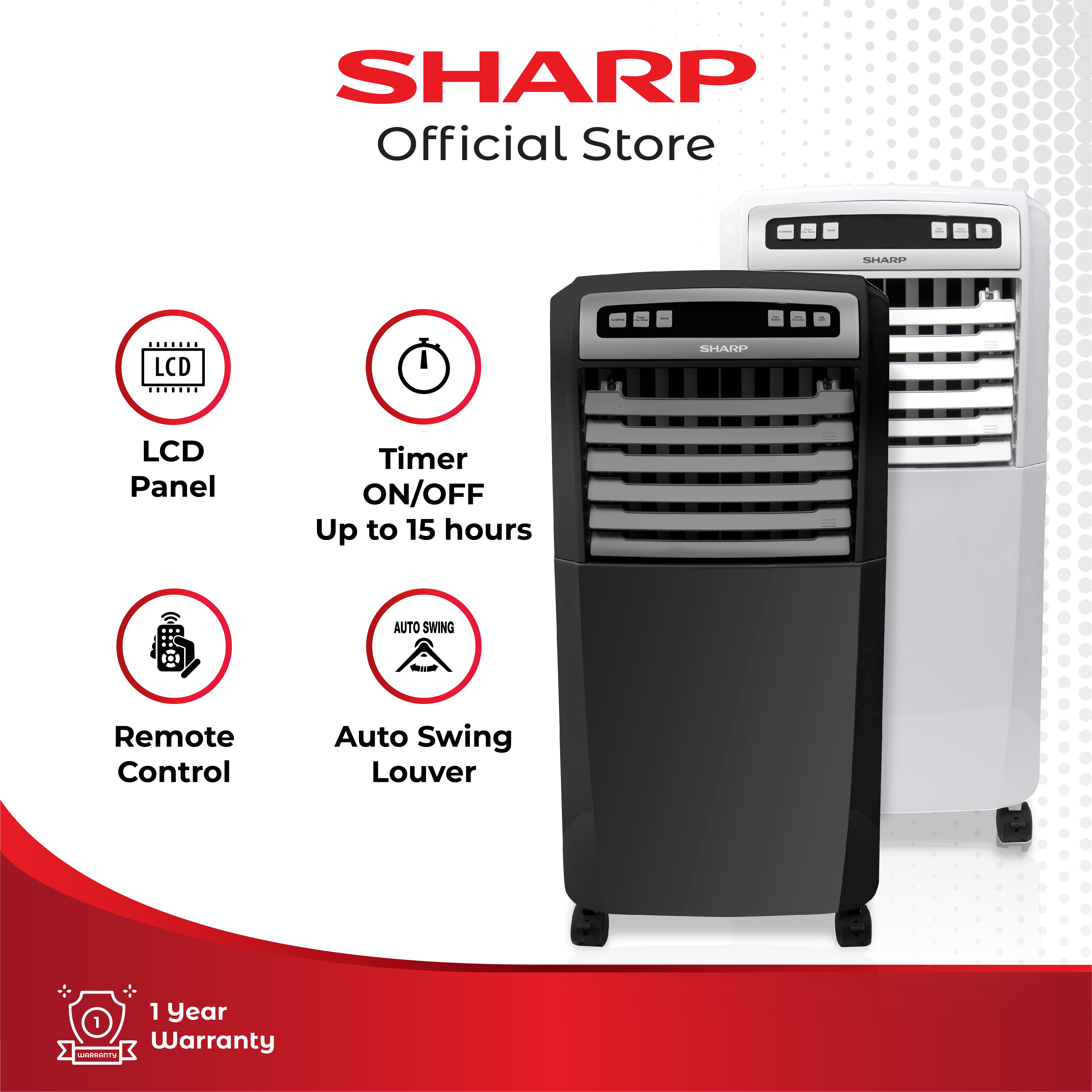 Jual Sharp Pj-a55ty B/w Air Cooler With Remote Control 100 Watt [5 L ...