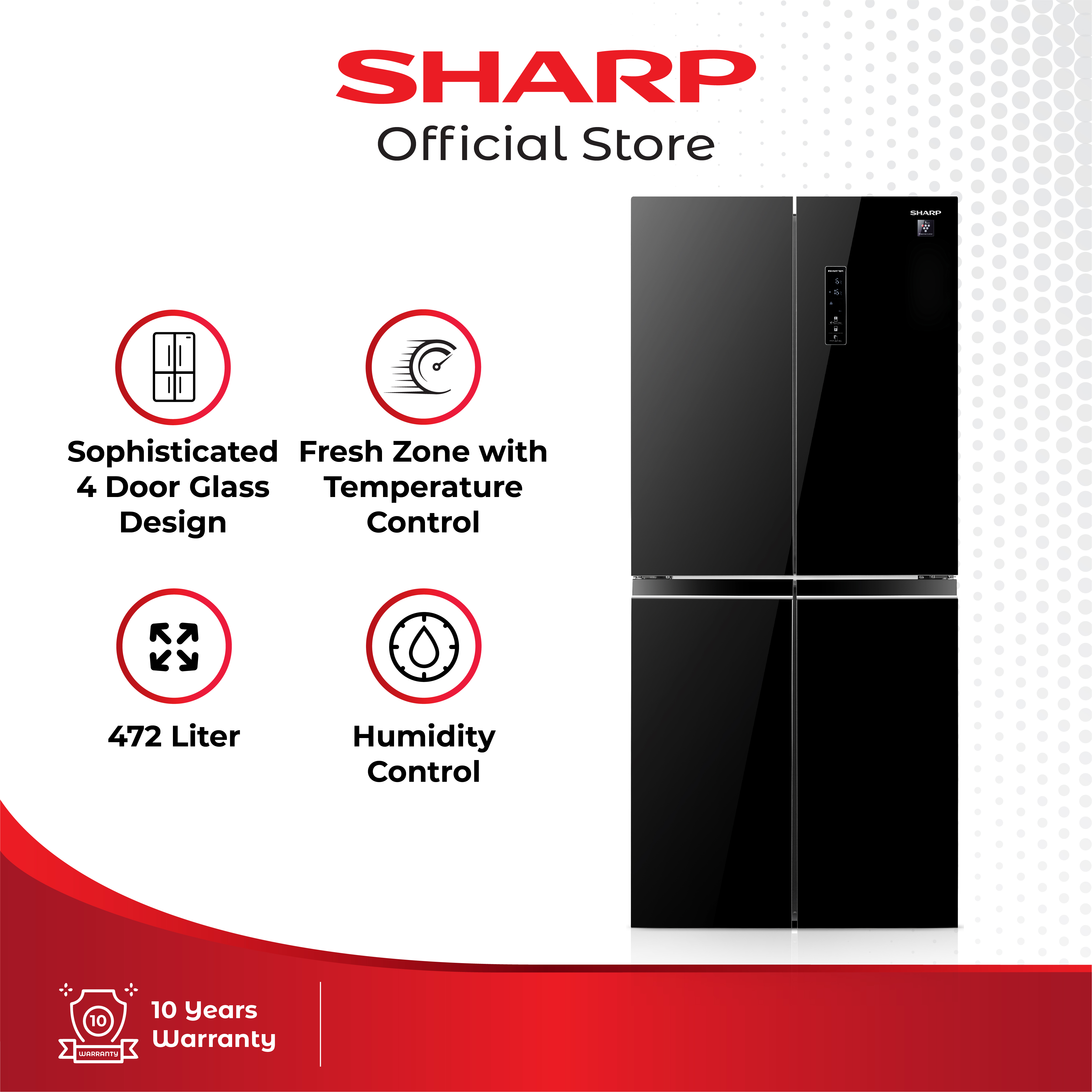 Promo Sharp Sj-if51pg Bk/cg Kulkas Side By Side Multidoors Queen Series Inverter [472 L/401 L ...