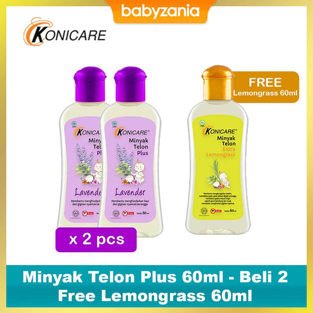 Promo Konicare Minyak Telon Plus 60 ml - PROMO 2 Pack FREE Lemongrass ...