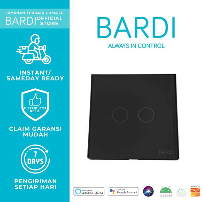 Promo Bardi Indonesia Eu 2 Smart Wifi Touch Wallswitch Gang - Black ...