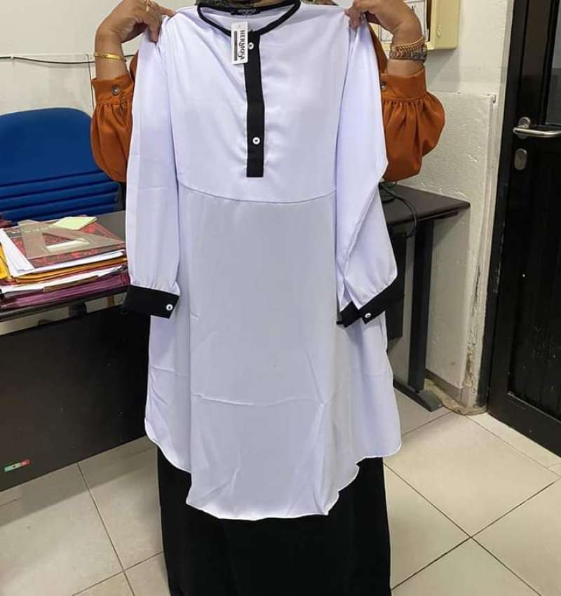 Jual Hermosa-Gamis kantor hitam putih-seragam PNS-Seragam dinas hitam ...