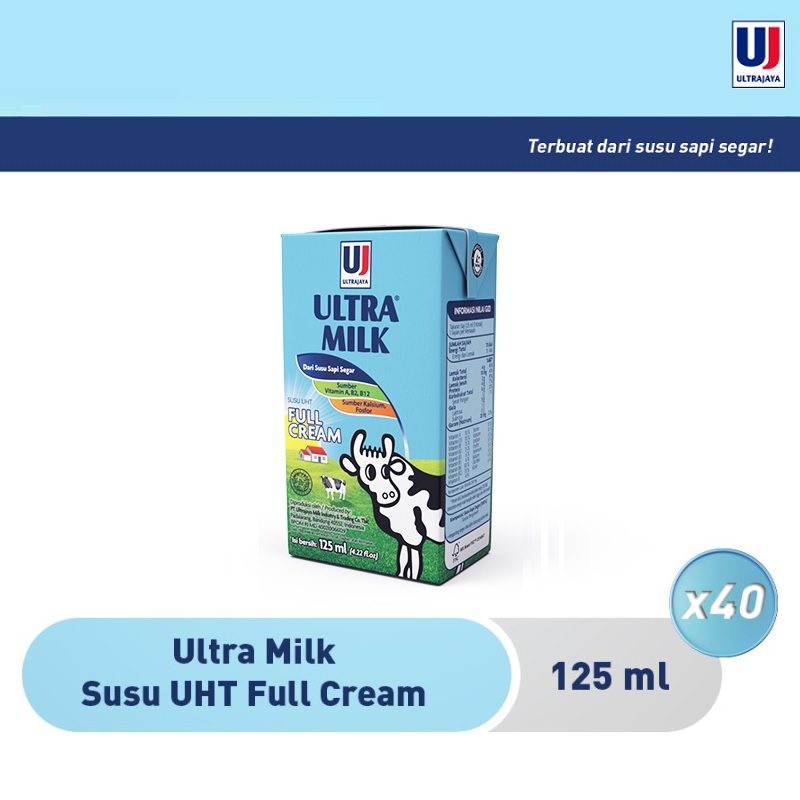 Promo Ultra Milk Full Cream Susu Uht [125 Ml/ 40 Pcs/ Karton] Diskon 18% Di Seller Langgan Fbb ...