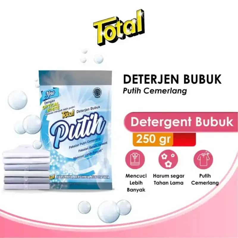 Promo Total Putih Detergent Bubuk [250 G] Diskon 11% Di Seller Total ...