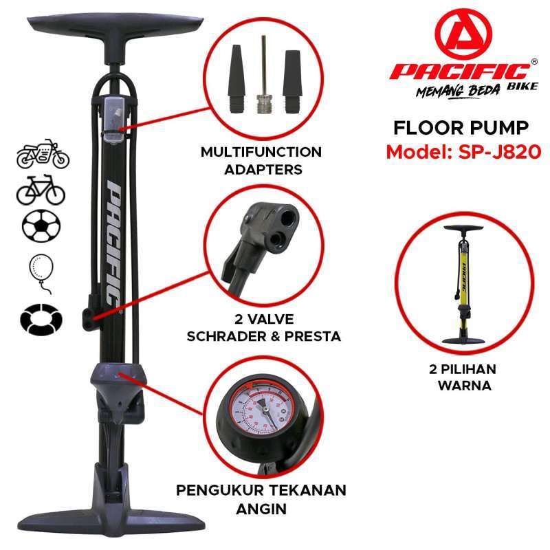 Jual Pompa Angin Tabung Meter Pacific Pompa Ban Motor Sepeda Bola ...