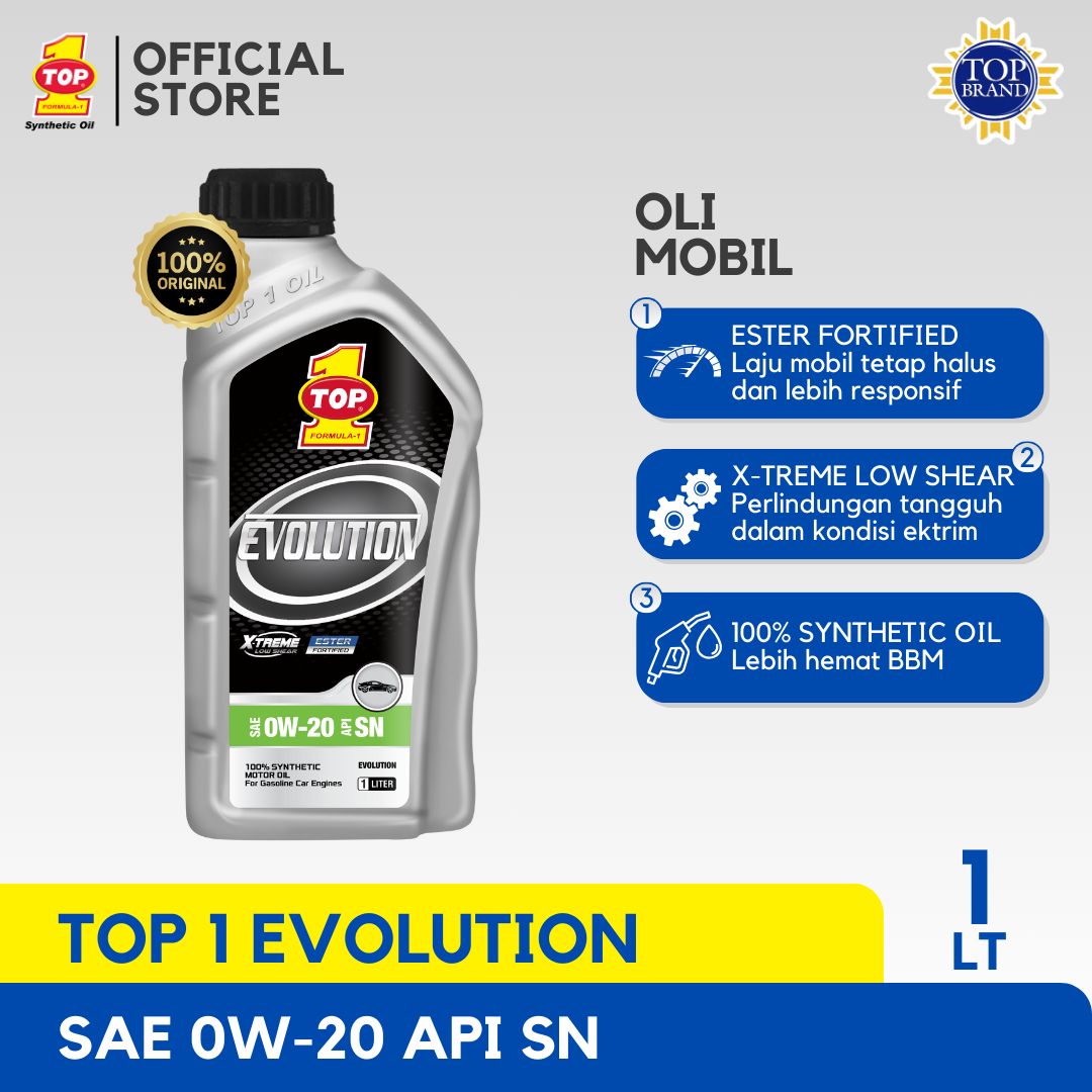 Promo Top 1 Evolution Sae 0w-20 | 1 L - Oli Mobil Diskon 9% Di Seller Top 1 Official Store ...