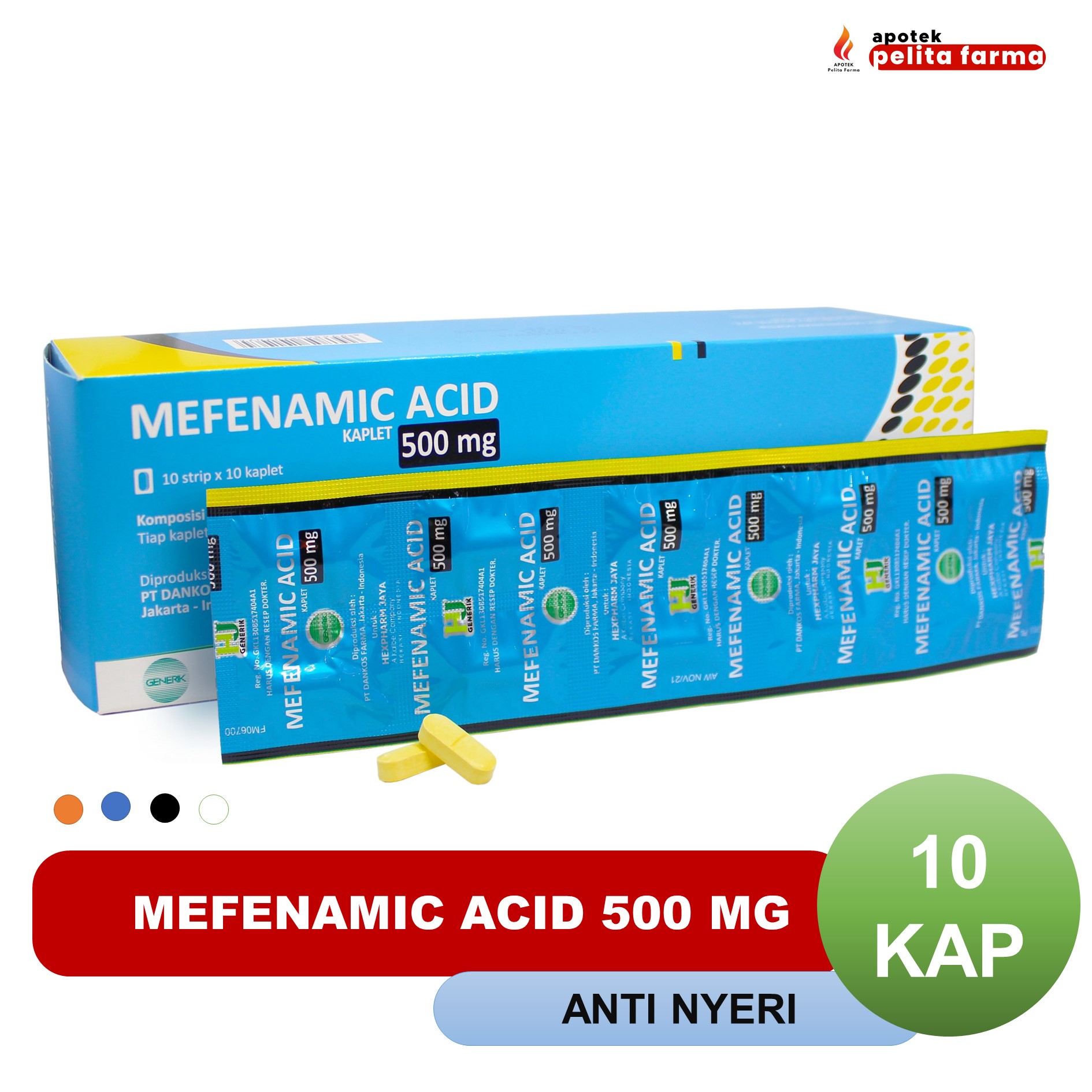 Jual NO BRAND - MEFENAMIC ACID HEXPHARM 500 MG STRIP 10 KAPLET di ...