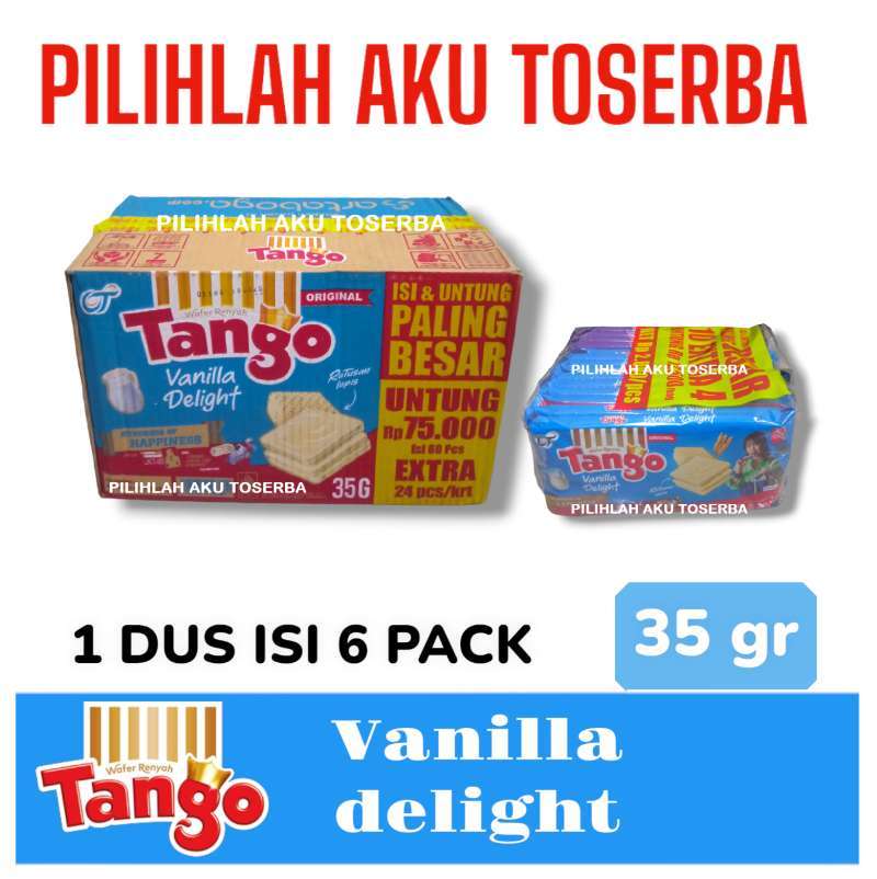 Promo Tango Wafer Vanilla 39 Gr - ( Harga 1 Karton Isi 6 Pack ) Diskon 24% Di Seller Pilihlah ...
