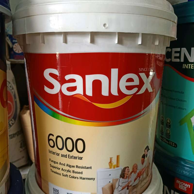 Jual Cat Tembok Putih Merk Sanlex 6000 Kemasan 25 Kg ( Pail ) Di Seller ...