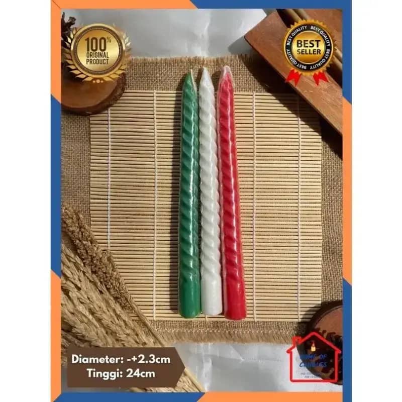 Jual Lilin Spiral Candlelight Dinner|lilin Ulir Natal Merah Putih Hijau ...