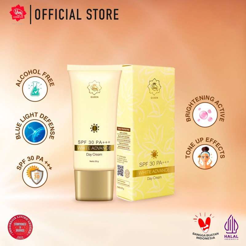 Promo Viva Queen White Advance Day Cream Spf 30 Pa+++ Diskon 26% Di Seller Viva Cosmetics ...