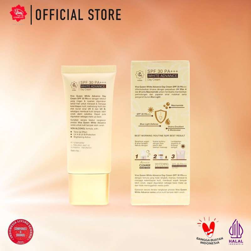 Promo Viva Queen White Advance Day Cream Spf 30 Pa+++ Diskon 26% Di ...
