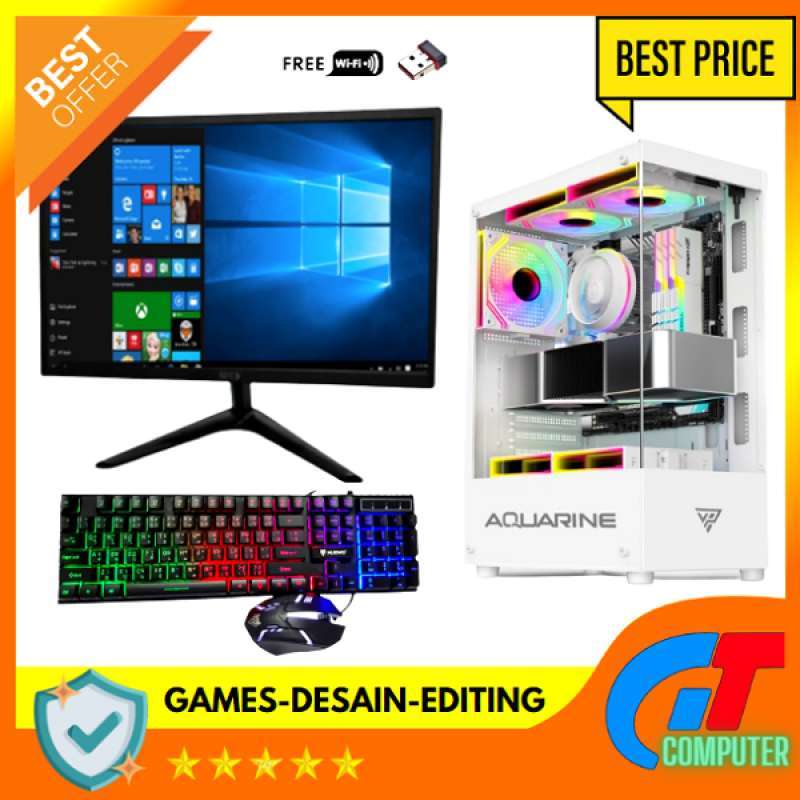 Jual PC Gaming Fullset AMD Ryzen 3 3200G SSD 128GB Lengkap LED 19inc ...