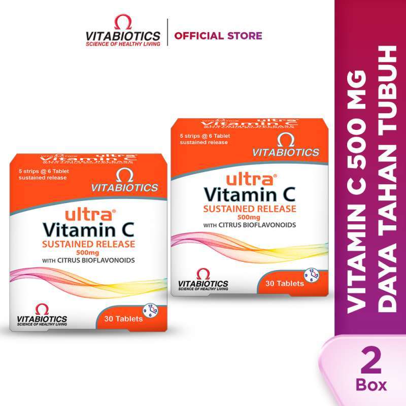 Promo Twin Pack Vitabiotics Ultra Vitamin C 500mg Imunitas Daya Tahan ...