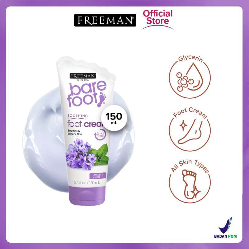 Promo Freeman Barefoot Soothing Lavender & Mint Foot Cream 150ml Diskon ...