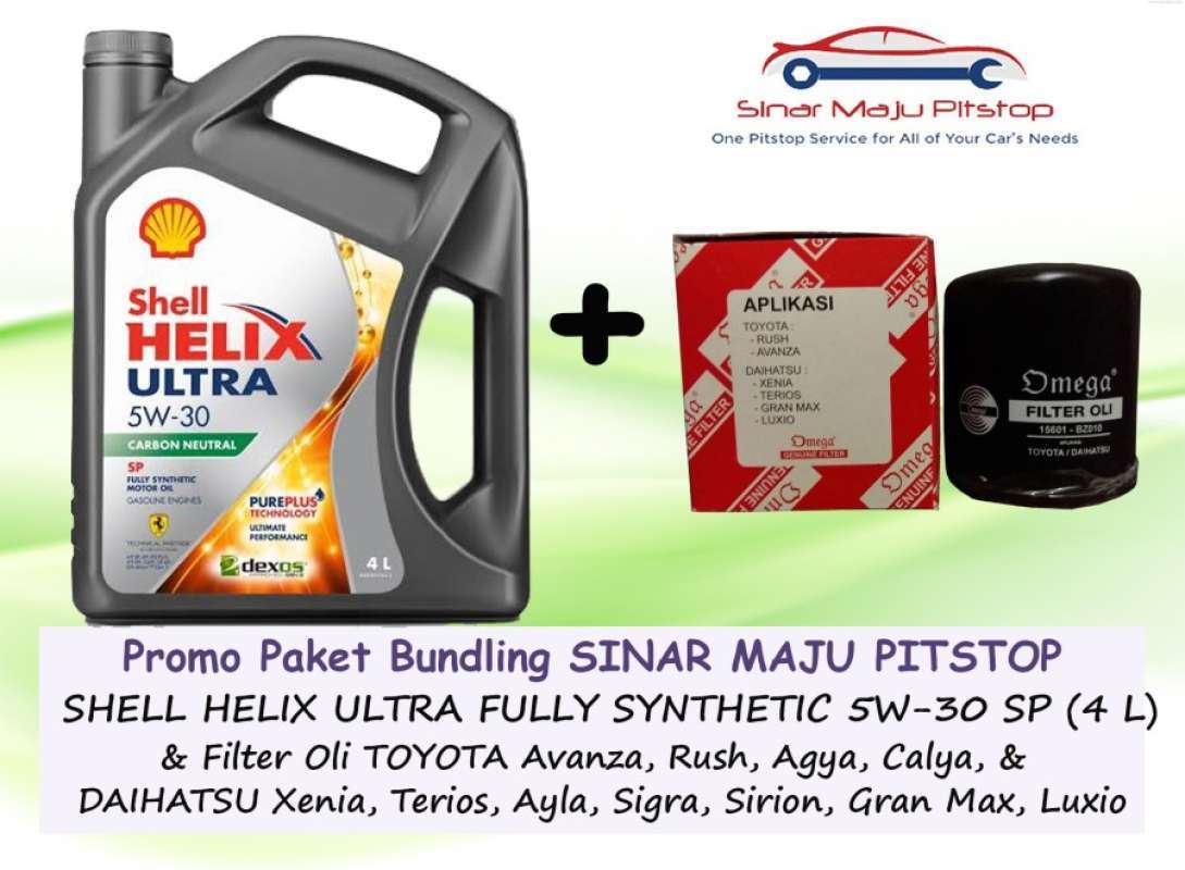 Promo Shell Helix Ultra Hx8 5w-30 Api Sp Oli Mobil [4 L/ Paket Bundling ...