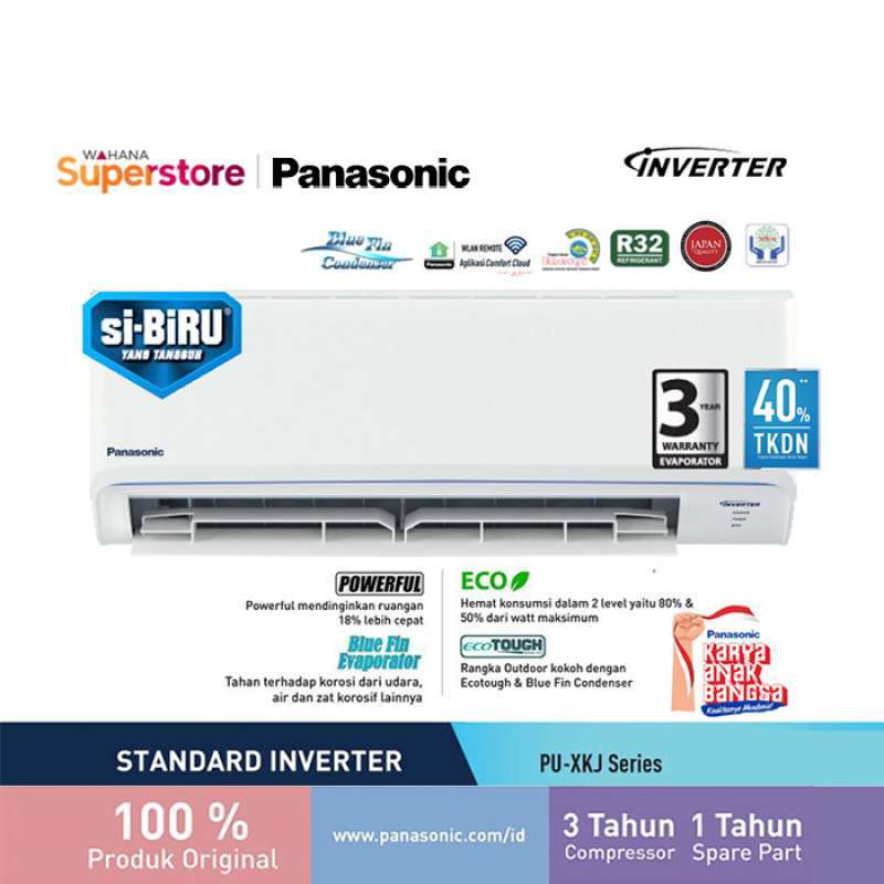 Promo Panasonic AC Split Inverter Si Biru R32 1 PK - CS/CU PU9XKJ ...